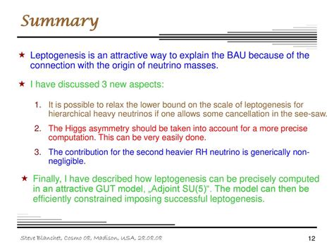 new aspects of leptogenesis ppt download
