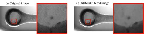 Figure ï¿¿ï¿¿ Noise Removal Via Bilateral Filtering Image A Shows
