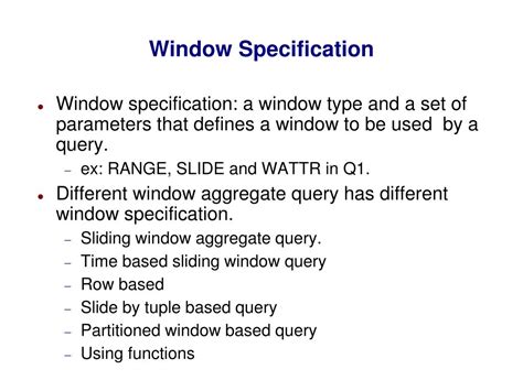Ppt Semantics And Evaluation Techniques For Window Aggregates In Data