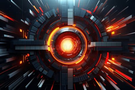 Futuristic Tech Backdrop With Abstract Elements Stock Illustration