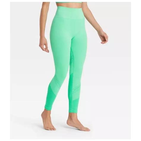 Joylab Womens Small High Waisted Seamless Stretch Mint Green 78