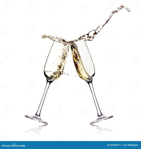 Two Champagne Glasses Stock Image Image Of Drink Beverage 52202677