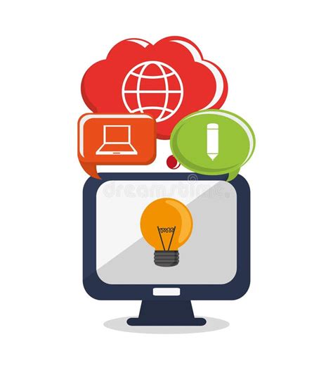 Computer Social Media Group Icons Stock Vector Illustration Of Icon