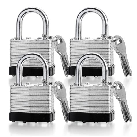 4 Pack Keyed Alike Padlocks 40mm High Security Heavy Duty Padlocks With