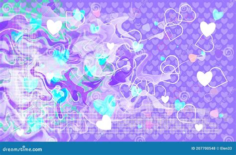 St Valentines Day Background With Hearts And Curves Layered Eps10