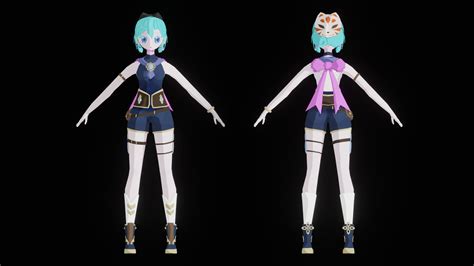 3d Anime Character Low Poly Turbosquid 2203383