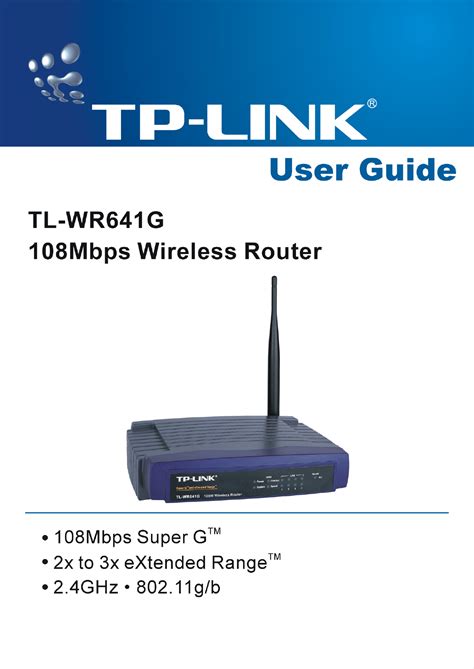 Tp Link Technologies Wr Xg Wireless Router User Manual Part