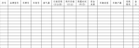 一般公务用车配备使用情况登记表 word文档免费下载 亿佰文档网