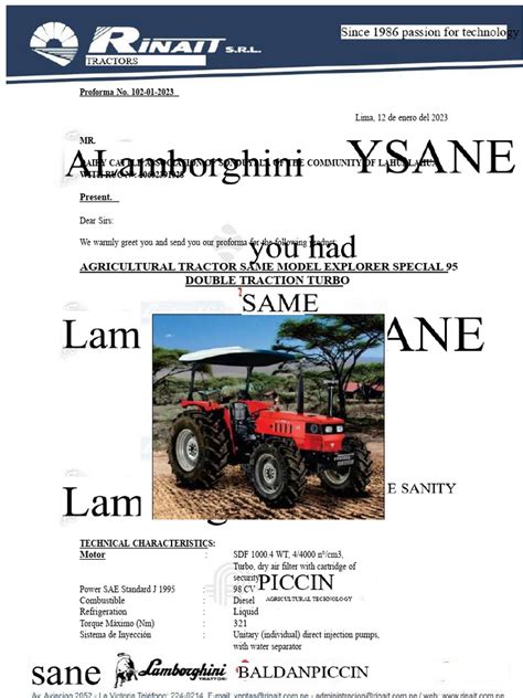 3 Quotation For Tractor Pdf Tractor Motor Vehicle