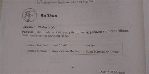 Solved Sa Pagpapabuti Ng Pamumuhay Ng Mga Tao Balikan Gawain 1