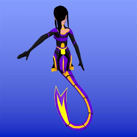 3d Model Anime Mermaid Mech Girl Vr Ar Low Poly Cgtrader