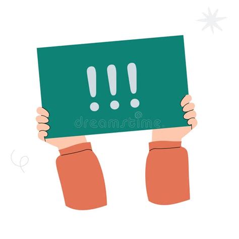 Protest Sign With Exclamation Marks In Flat Vector Illustration Symbolizing Urgency Awareness