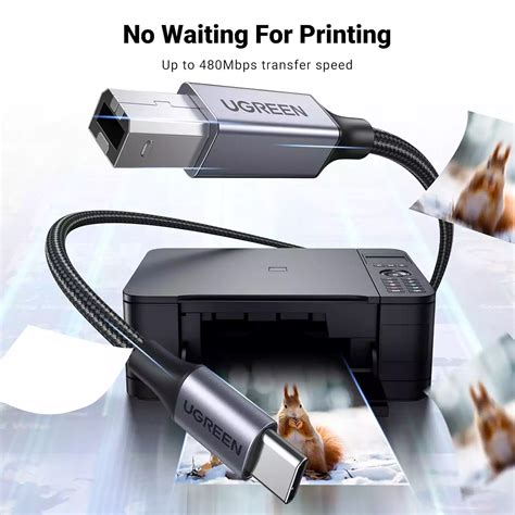 Ugreen Type C To Usb B Square Port Printer Cable 80807