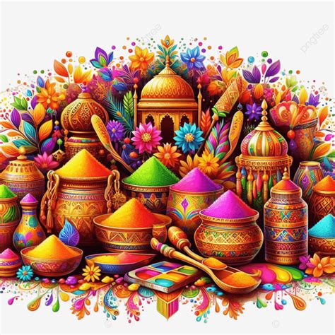 Holi 축제 축하 색상 Gulaal 가루 홀리 축제 홀리 축하 홀리 컬러 Png 일러스트 및 이미지 에 대한 무료