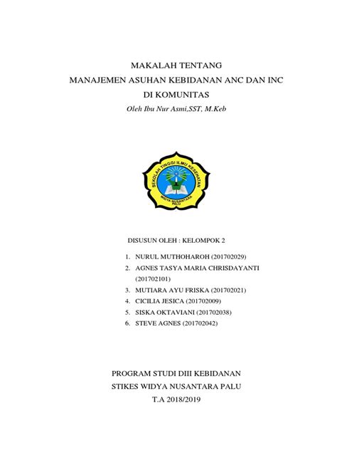 Manajement Askeb Komunitas Anc Dan Inc Pdf