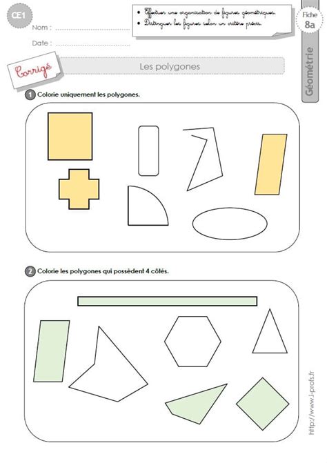CE1 EXERCICES Les Polygones En CE1 Cycle 2