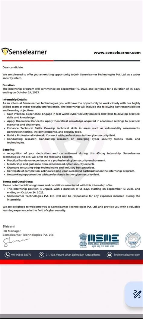 Sanjay R On Linkedin Intern Cybersecurity