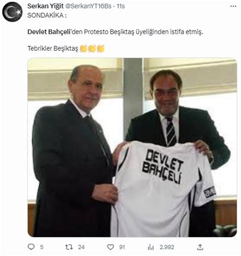 Türkiye Beşiktaş tan istifa eden Devlet Bahçeli yi konuşuyor