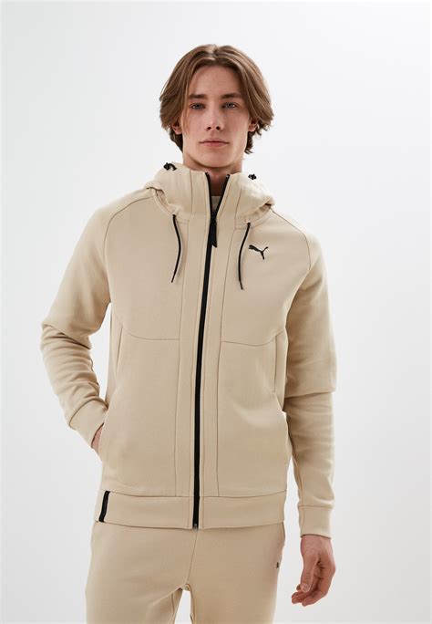 Толстовка PUMA PUMATECH Full-Zip Hoodie DK Granola, цвет: бежевый ...