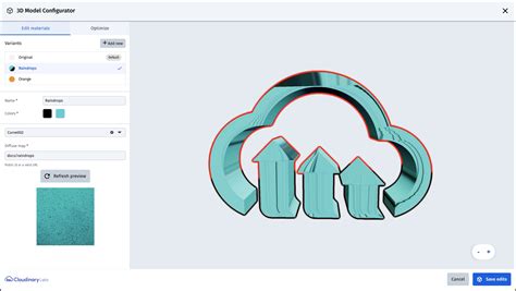 3D Model Configurator Cloudinary