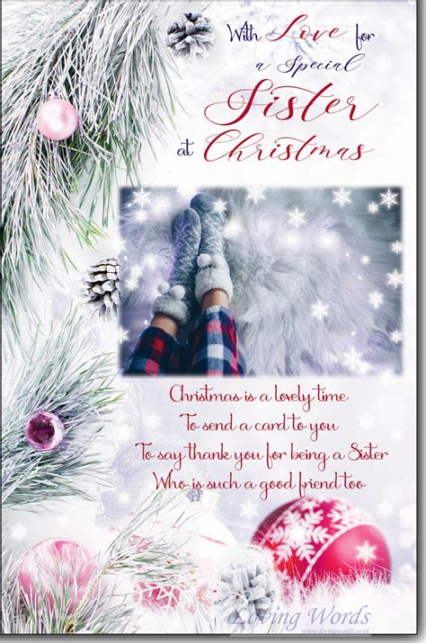 With Love Sister At Christmas Greeting Cards By Loving Words