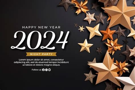 Premium Psd Happy New Year 2024 Banner Template