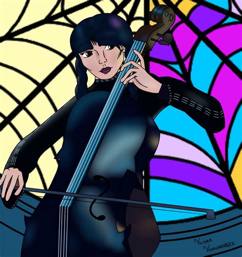Wednesday Cello Fanart By Me R Wednesdaytvseries