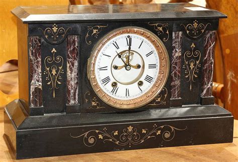 Ansonia Style Slate Mantle Clock