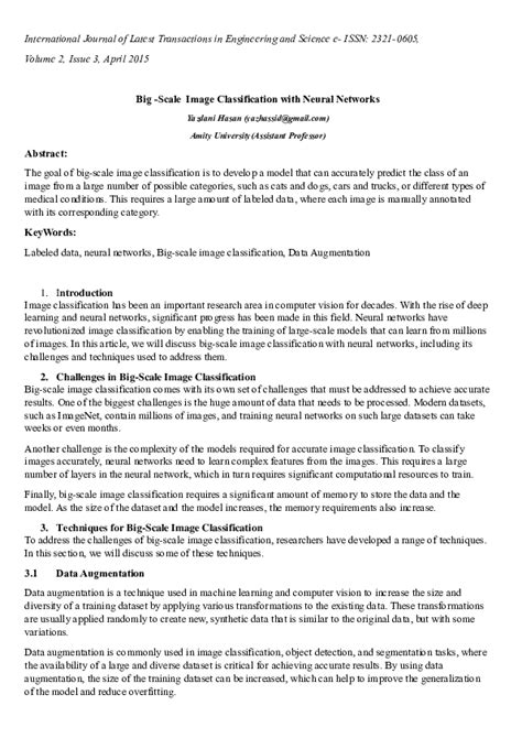 Pdf Large Scale Neural Network Image Classification