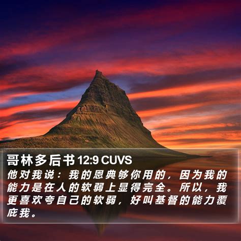 哥 林 多 后 书 12 9 cuvs 他 对 我 说 ： 我 的 恩 典 够 你 用