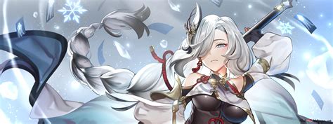 Shenhe Hot Pose With Her Sword Genshin Impact 4k Wallpaper Download
