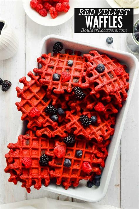 Red Velvet Waffles And Cream Cheese Whipped Cream Boulder Locavore®