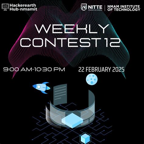 📢 Hello Coders 🚀 Were Excited To Announce That Weekly Contest 12 Is