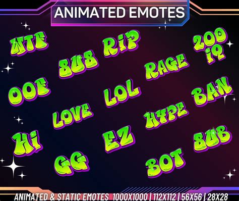 15 Animated Graffiti Text Emote Pack Twitch Emote Kick Emote Discord Emote Youtube Emote