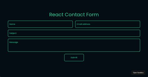 React Contact Form Codesandbox