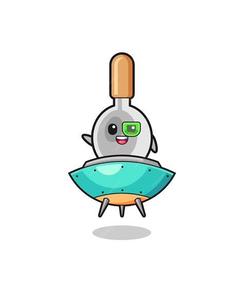 Premium Vector Cooking Spoon Cartoon Riding A Future Spaceship