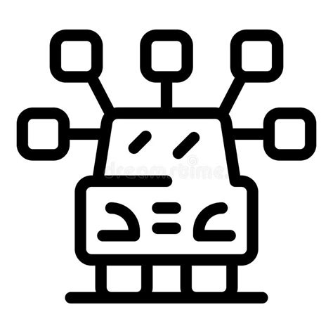 Autonomous Self Driving Vehicle Using Sensor System Icon Stock Vector