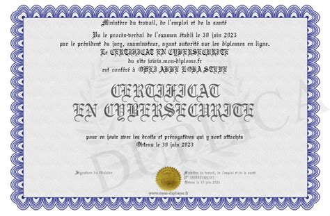 Certificat En Cybersecurite