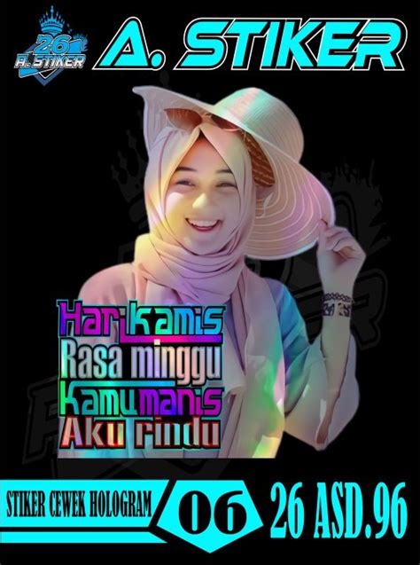 Stiker Cewek Hologram Stiker Gambar Cewek Vector Hologram Stiker Kata