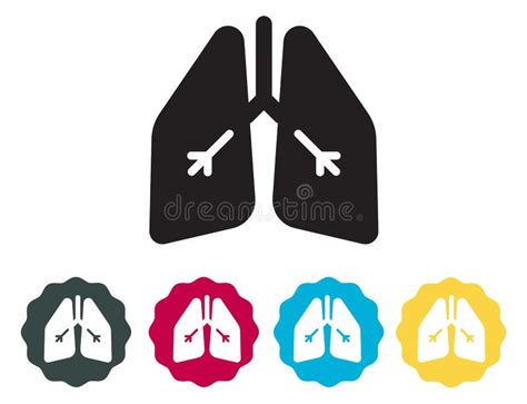 Ilustración Geométrica Del Icono Pulmonar Humano Stock de ilustración