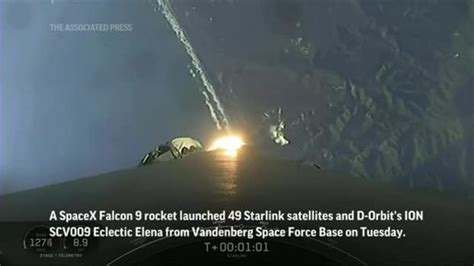 Spacex Launches Rocket Carrying 49 Starlink Satellites