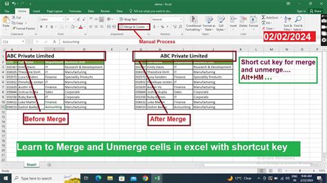 Learn How To Merge And Unmerge Cells In Excel Merging And Unmerging