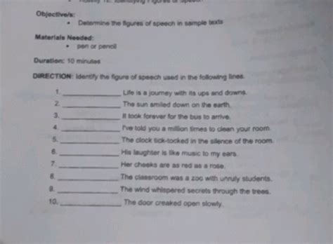 Objective S Determine The Llgures Of Speech StudyX