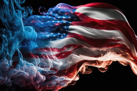 Premium Ai Image Ai Generated American Flag Form Smoke On Black