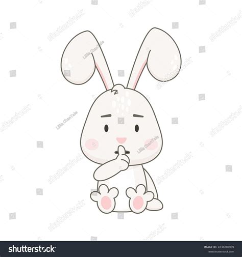 Cute Rabbit Character Isolated On White Stock Vector Royalty Free