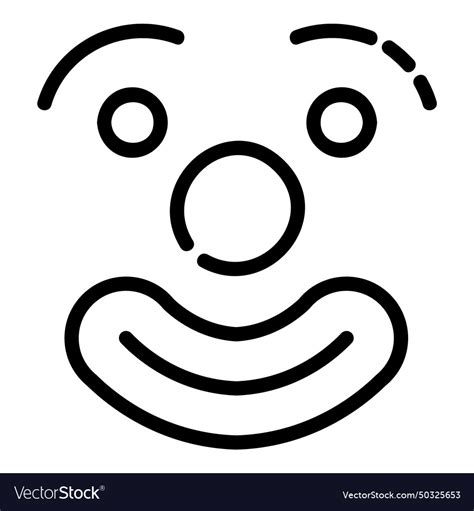 Clown Face Flat Icon Isolated On White Background Vector Image