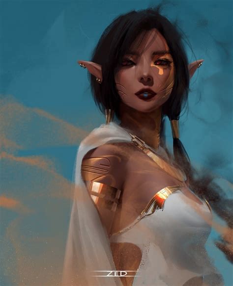 Trungbui White Clothing Pointy Ears Fictional Character Digital