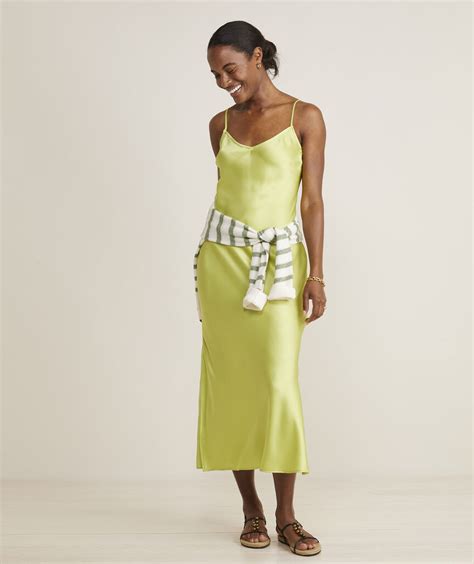Shop Satin Midi Slip Dress At Vineyard Vines