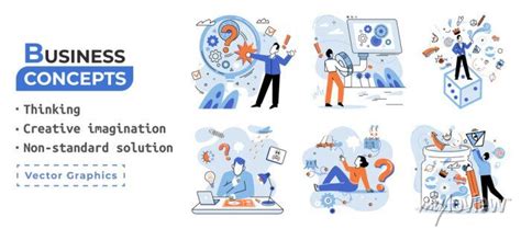 Creative Thinking People With Different Mental Mindset Types Wall Mural • Murals Design Vector