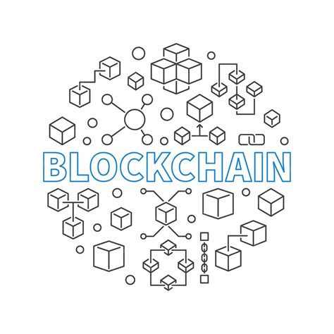 Premium Vector Blockchain Technology Vector Round Outline Modern Illustration